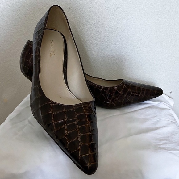 Cabrizi | Shoes | Cabrizi Alligator Skin Golden Brown Heels | Poshmark